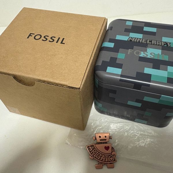 Minecraft x Fossil LE1205 Deep Slate Chronograph Watch, 44mm, Black NEW ...