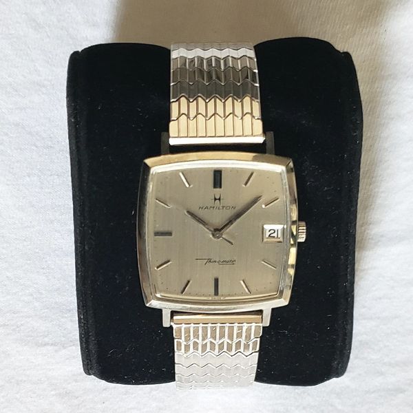 Rare 1957 Hamilton Thin-O-Matic Vintage Watch with Original Band Box ...