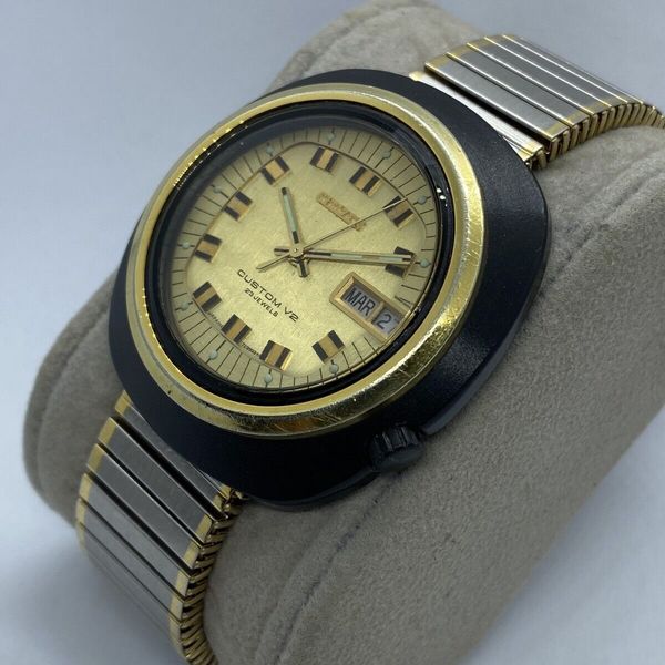 Vintage Citizen Custom V2 23 Jewels Automatic Watch Mens Gold Dial 7200 ...