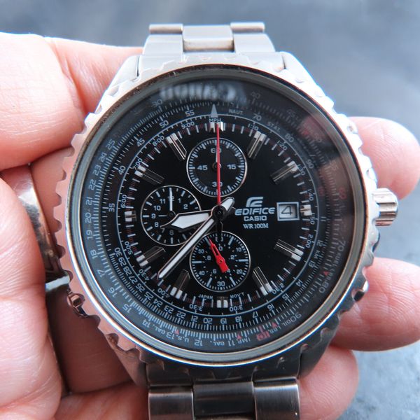 EF-527 Casio Edifice Chronograph 100M Inner Rotate Bezel Quartz Men ...