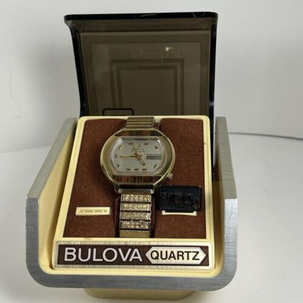 vintage bulova accutron watch 2182 Movement For Repair In Box 1973 40mm ...