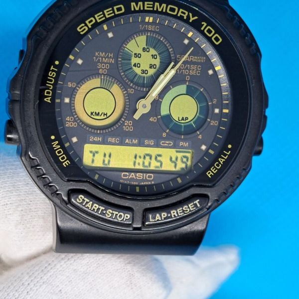 RARE Vintage Casio Digital Watch SPEED MEMORY 100 384 AW-20 1989 80s ...
