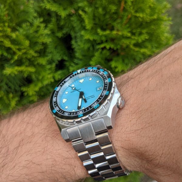 [$170 USD] Seestern 600 T "tiffany" blue dial ceramic insert vgc ...