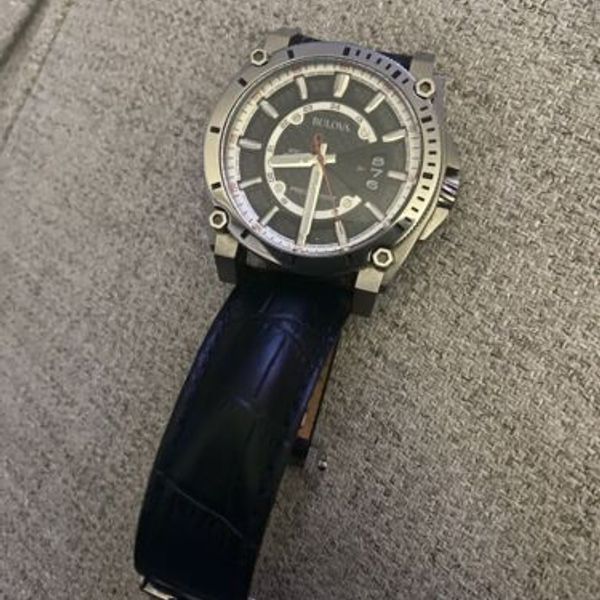 Bulova Precisionist Mens Watch Rare Titanium Custom Band 96b133 46mm ...