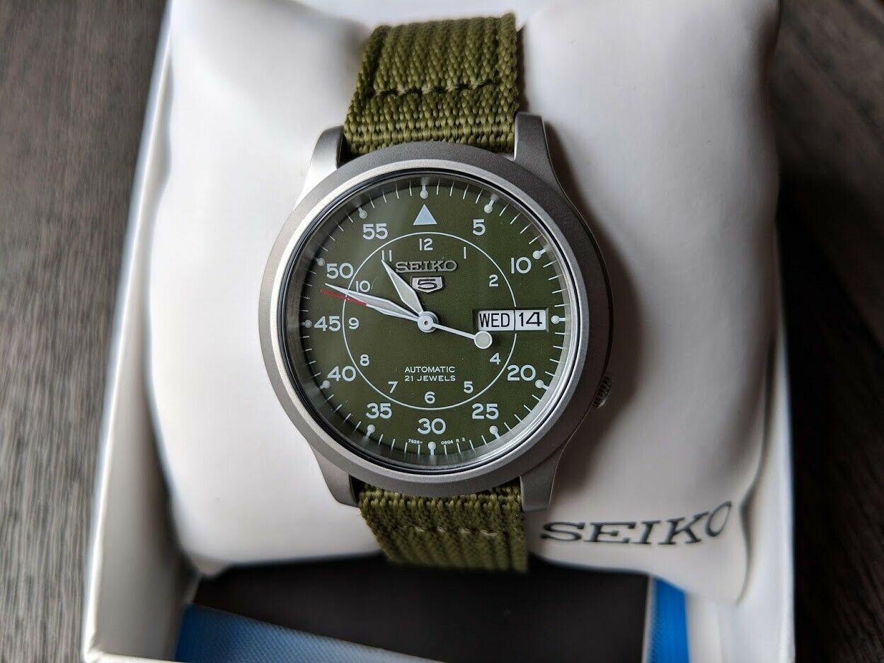 New Seiko 5 SNK805 Green (Seiko 7s26 Automatic Movement) (New in box ...