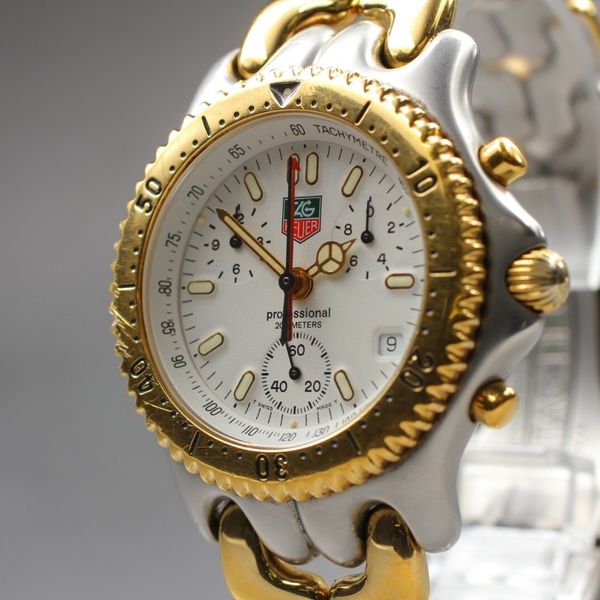 *Exc+5* TAG HEUER S/el S35.006 White Dial Chronograph Date Quartz Men's ...