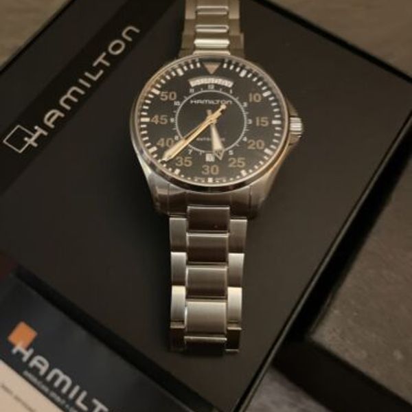 Hamilton Khaki Day Date Pilot H64615135-100m “Cooper” watch w/ ETA movement. | WatchCharts ...