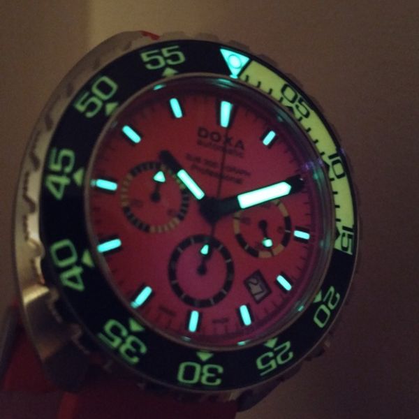 Sold: Doxa 300 T-Graph Professional Orange Dial Swiss Auto | WatchCharts