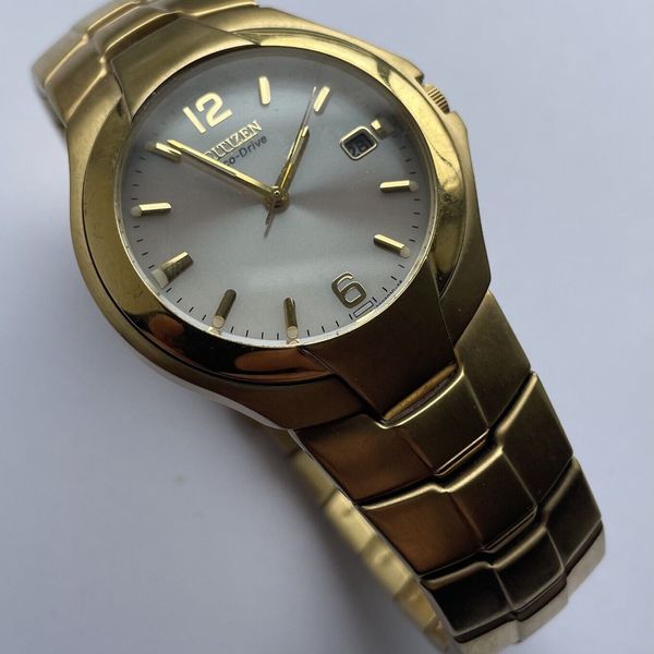 Vintage Citizen Eco-Drive Gents Watch E110-S001684 Quality Gold Dress ...