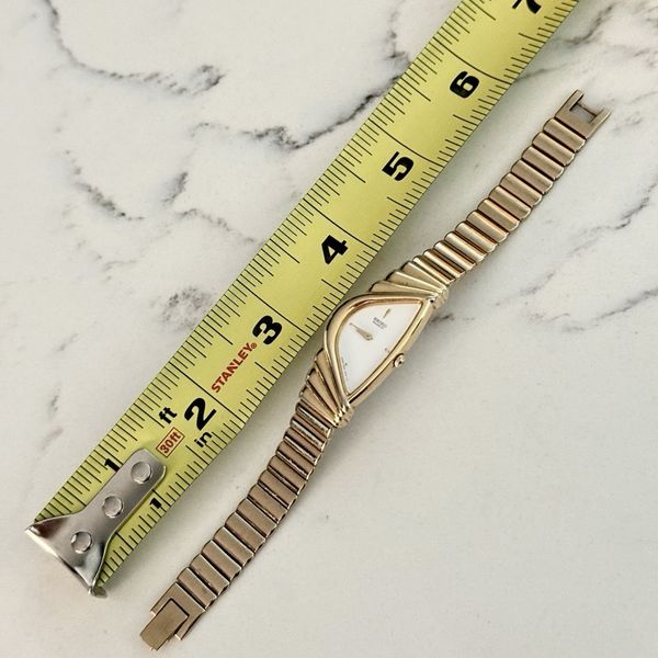 Seiko Rare Half Moon Watch Vintage Gold Tone, Asymmetrical Design | WatchCharts Marketplace