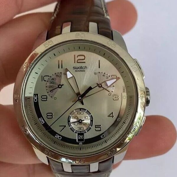 2007 Swatch Irony SAND STRUCTURE YRS401 Swiss Made Chrono 4 Jewels 41mm ...