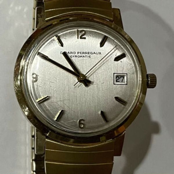 GIRARD PERREGAUX GYROMATIC 10K GOLD FILLED 35MM MENS WATCH 1975 GM ...