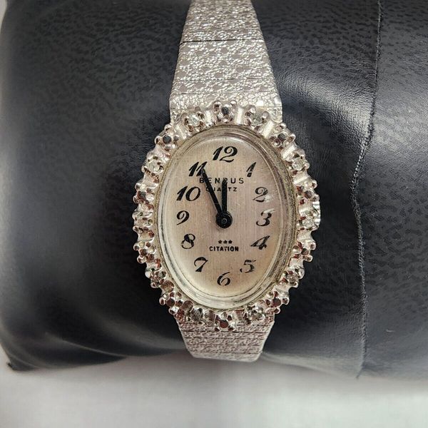 Vintage Women's Benrus Citation Watch - w/ Diamonds - May Need Battery ...