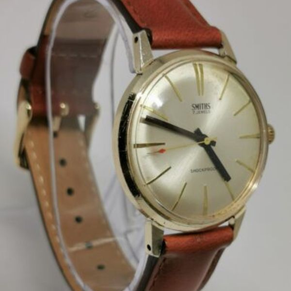 Vtg 1960s Smiths 7 Jewels Gold Plated Cal 602 Mechanical 33mm Gents ...