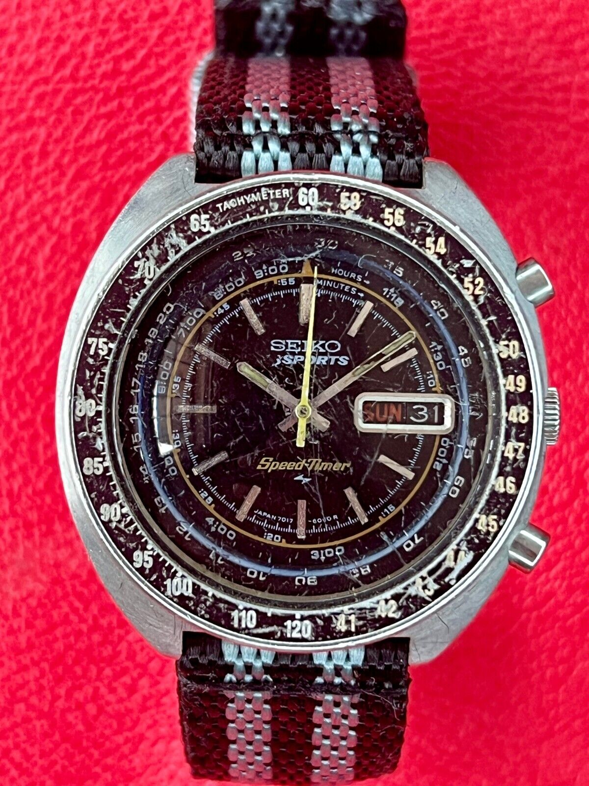 SEIKO 7017-6050 Speed Timer Chronograph Automatic Rally Watch Men's ...