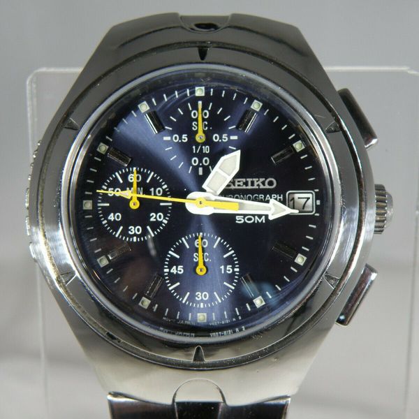 MEN'S SEIKO V657-0A10 CHRONOGRAPH WATCH - RECASED! - V.G.C - BOXED ...