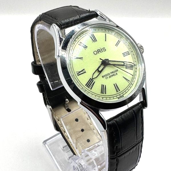 Vintage ORIS, Manual Wind 17 Jewels Men Watch- Stunning Yellow Dial ...