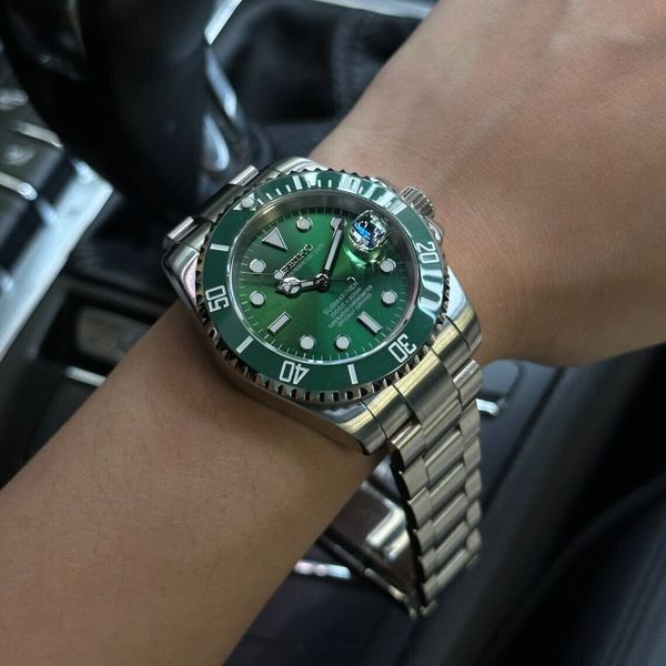 hulk submariner seiko mod green silver | WatchCharts Marketplace