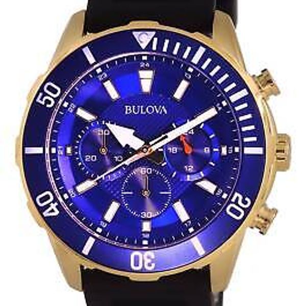 Bulova Sport Chronograph Silicon Blue Dial Quartz 98A244 100M Men's Watch | WatchCharts Marketplace