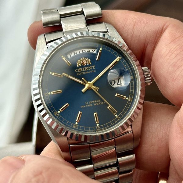 [WTS] Orient President 1st gen Day Date | Blue Dial & Fluted Bezel ...