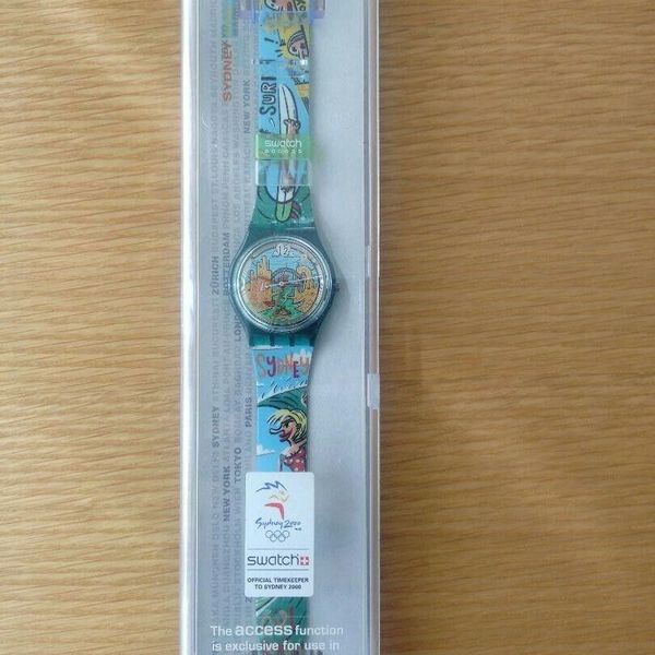 2000 SYDNEY OLYMPICS SWATCH WATCH SURF QUARTZ green Unopened ...