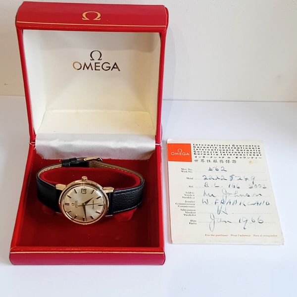 1966 GENTS 9K GOLD OMEGA SEAMASTER AUTOMATIC REF. 165/6-5003 WITH BOX ...