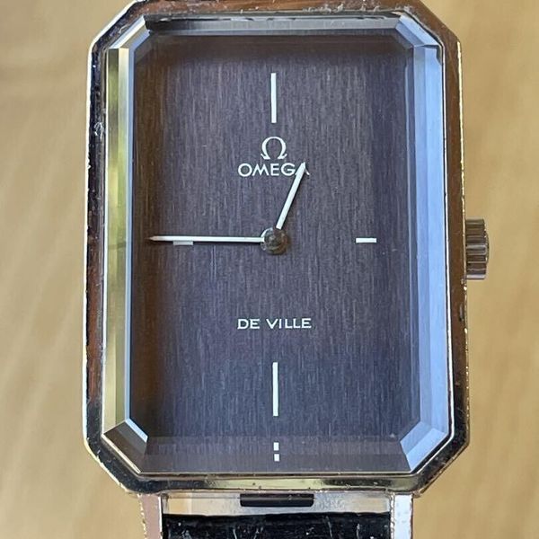 Omega Deville Watch Ladies Silver Made Rectangle Manual Swiss 14mm ...