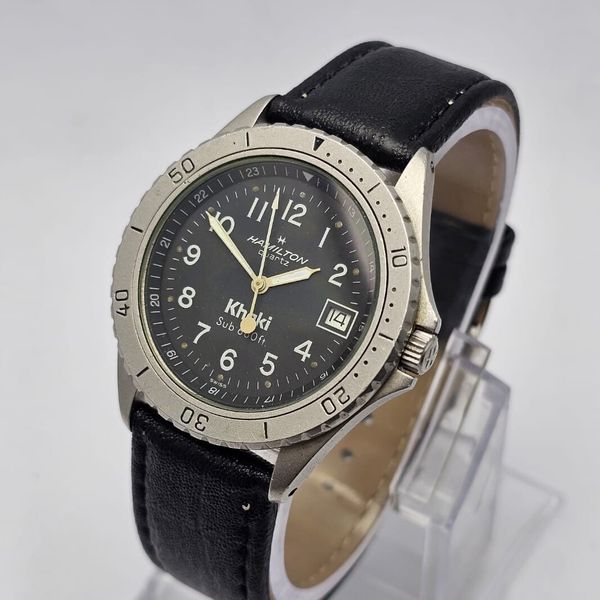 Hamilton Khaki Sub 660 ft Quartz Military Black Dial Vintage Menâ s ...