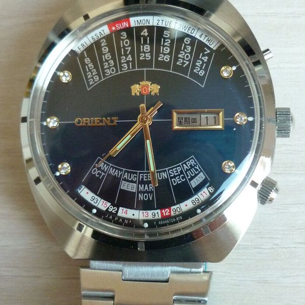 Orient Wristwatch Automatic 46943 Movement Perpetual Calendar + Box ...