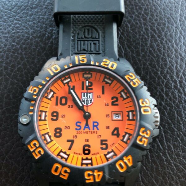 Luminox Series 3050 / 3950 SAR, 200 meter carbon watch - orange / black ...