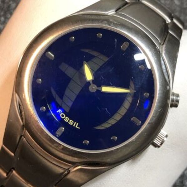 Rare Vintage FOSSIL Big Tic JR8096 Blue Quartz Animated Mens Watch New Batteries | WatchCharts ...