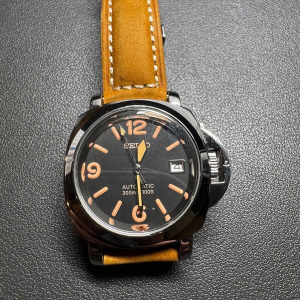Custom Seiko Panerai MOD Luminor 2024 - Luminor - No bezel, Leather ...