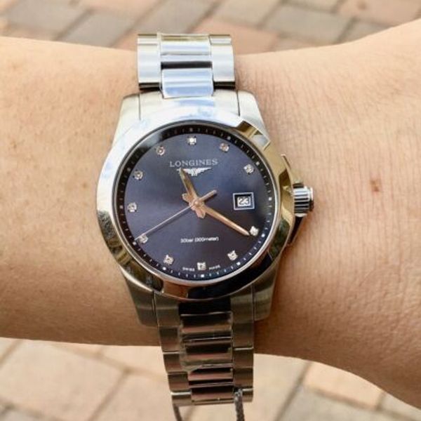 Mint Longines L3.376.4.97.6, Conquest, 11 diamonds, Quartz, Sapphire ...