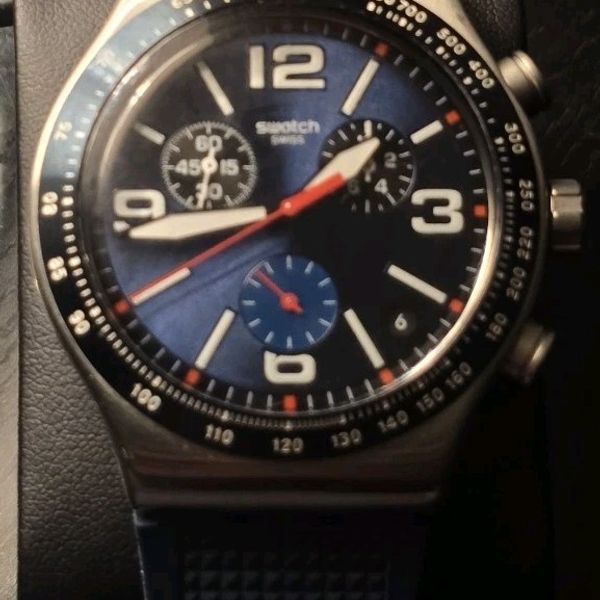 Swatch Blue Grid UNISEX watch READ DESCRIPTION | WatchCharts Marketplace