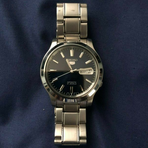 Seiko 5 Men's SNK793 Automatic Stainless Steel Watch with Blue Dial ...