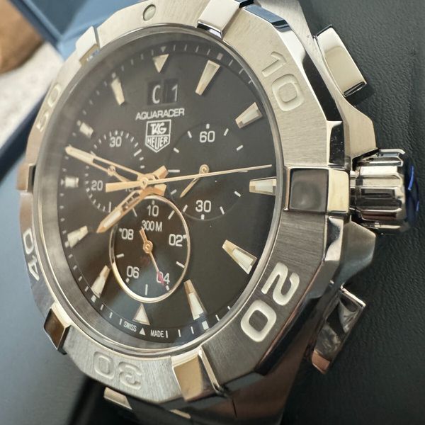 Unused TAG Heuer Aquaracer Chronograph Men's Black Watch - CAY1110 ...