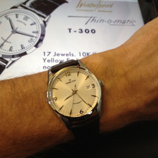 FS: Hamilton Thin-O-Matic 38MM. Mint $475. White dial leather strap ...