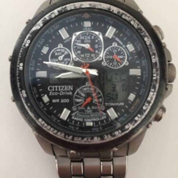 CITIZEN SKYHAWK, ECO DRIVE, WR 200, U600 SO49661 HST, TITANIUM WATCH ...