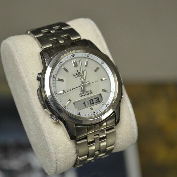 CASIO LINEAGE LCW-100T [4319] WAVE CEPTOR TOUGH SOLAR TITANIUM ANALOG ...