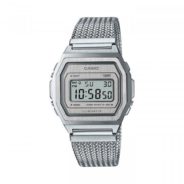 CASIO Vintage Line A1000MA7 Stainless Steel on Mesh Bracelet ...