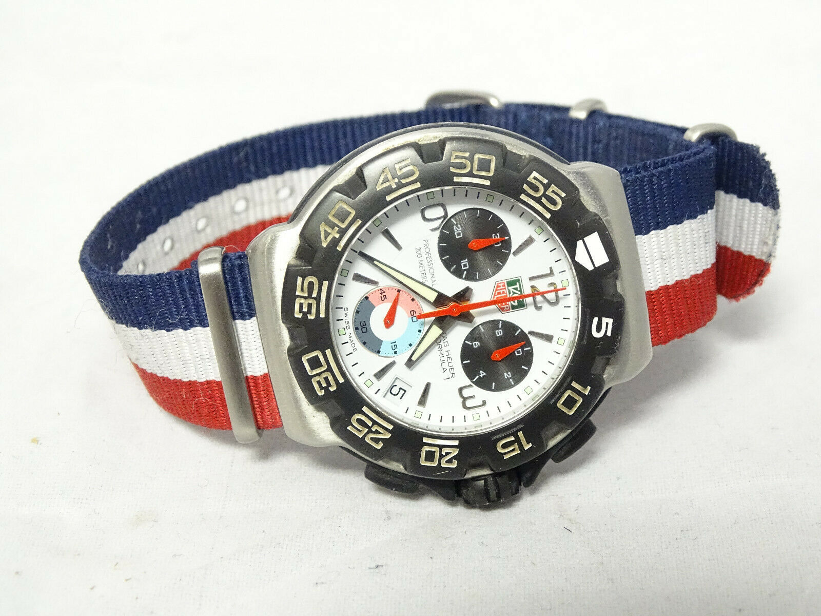 Tag Heuer CAC1111-0 White Formula 1 F1 Watch Mens SS Stainless Steel ...