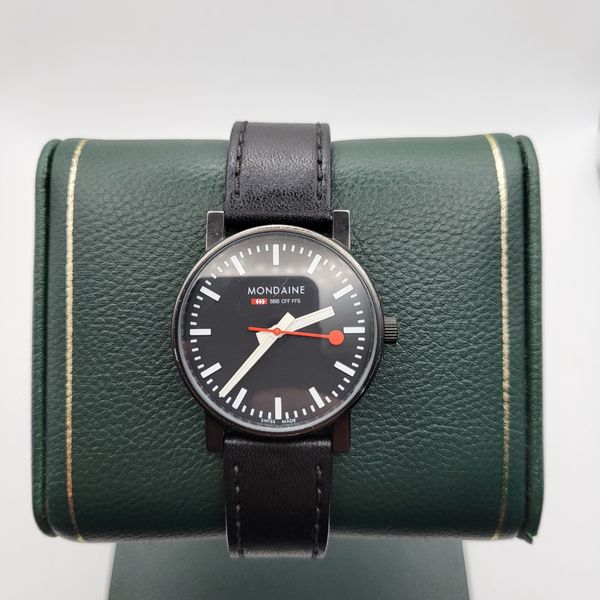 Mondaine Swiss Railway Design 35mm Swiss Made Quartz Black Dial Menâ s ...