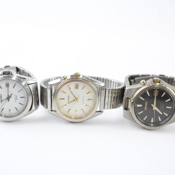 Mens Assorted Seiko Kinetic Watches Auto Quartz UNTESTED x 3 ...