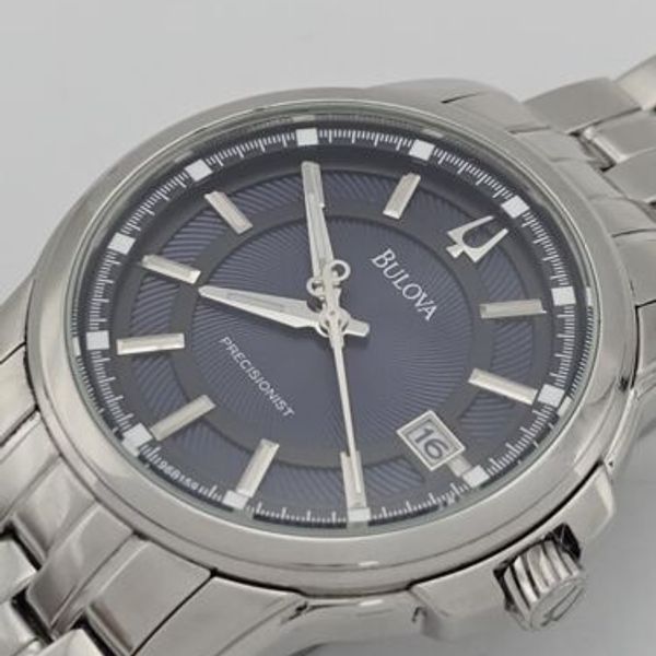 BULOVA PRECISIONIST 96B159 Men's Watch Blue Dial Runs Great 42mm ...