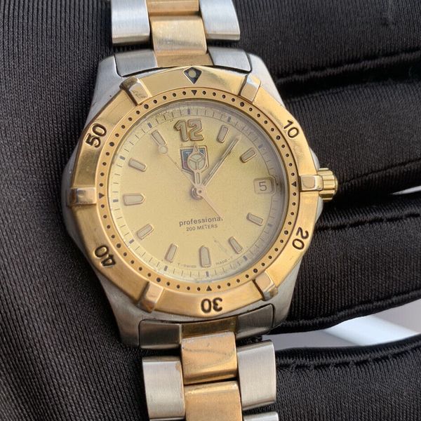 Tag Heuer 200m Professional Pre-Aquaracer Two Tone WK1121 Quartz 38MM ...