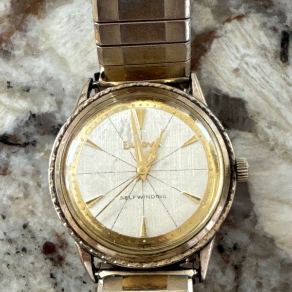 Vintage Menâ s Bulova Jet Clipper Automatic Watch Self winding Gold ...