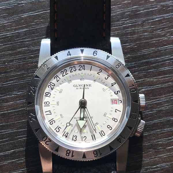 FS: Glycine Airman No. 1, silver cream 24 hour dial | WatchCharts ...