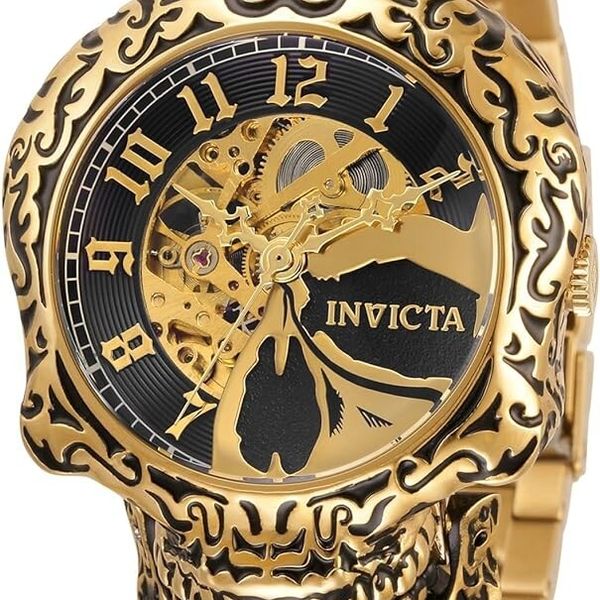Invicta Men's 50mm Skull Artist Series Automatic Skeletonized Bracelet ...