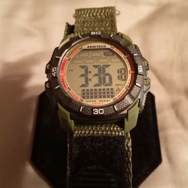 New Armitron Men's LCD Pro Sport 40/8371 WR165FT Green Watch (415 ...