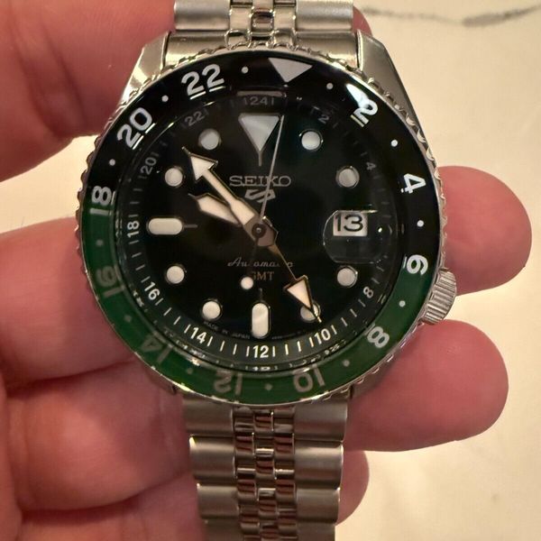 $1 NR - BRAND NEW Seiko 5 Sports Men's Green GMT Automatic Watch ...